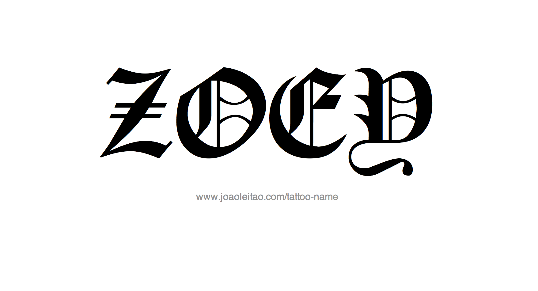Zoey Name Tattoo Designs